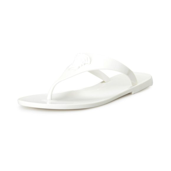 Versace | Shoes | Versace Womens White Medusa Pool Slide Flip Flops ...